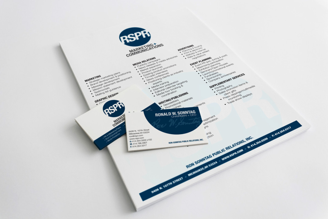 RSPR letterhead business cards - RSPR Marketing + Communications